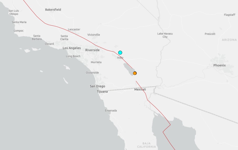 Sismo sacudió el norte de Indio, California, sobre la falla de San ...